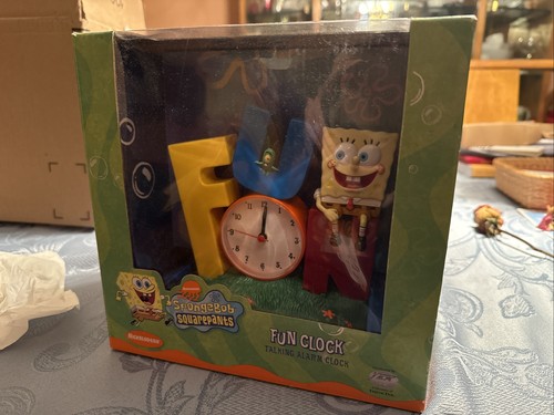 SpongeBob SquarePants FUN Clock Talking Alarm Clock New In Box | eBay