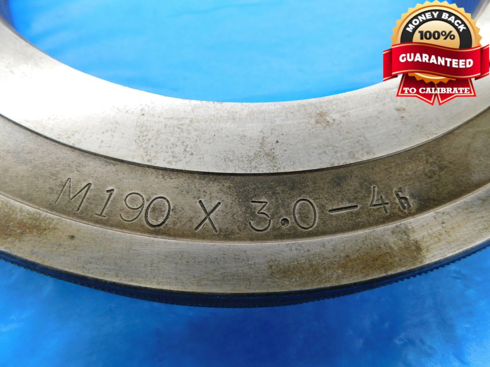 M190 X 3 4h METRIC THREAD RING GAGES 190 3.0 GO NO GO PD'S = 188.051 ...