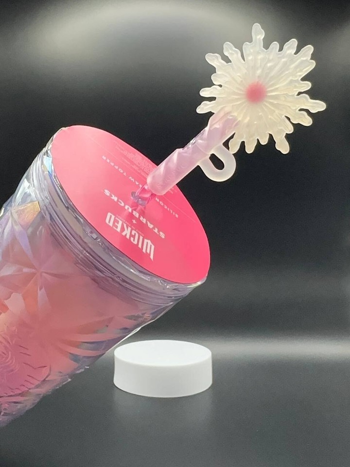 Rare Starbucks Wicked Prism Cold Cup with Wand Straw Topper (Pink, 24oz ...