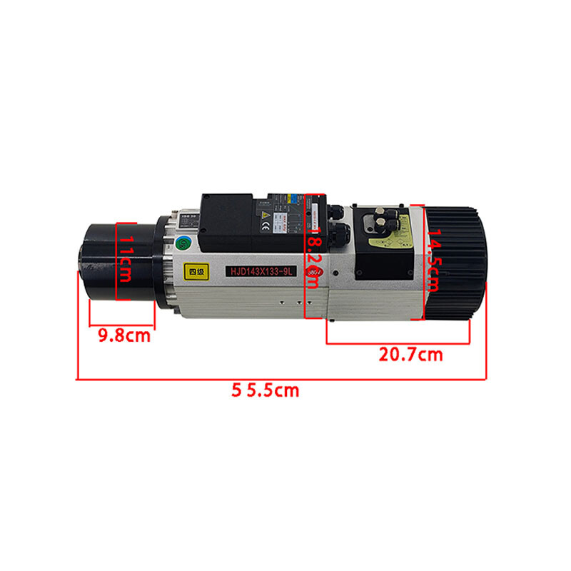 220V/380V 9KW Air Cooled ATC Spindle Motor CNC Kit+ 9KW VFD Inverter+ ...
