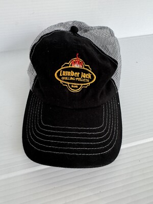 Lumber Jack Wood Pellets Grilling Hat Black Adjustable One Size Gray ...