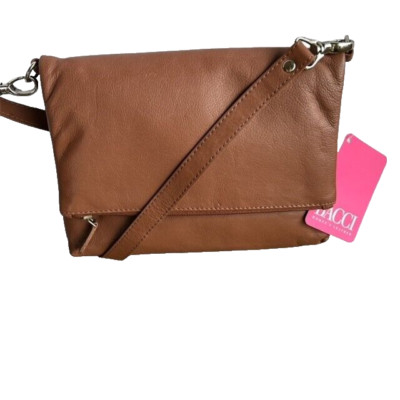 Bacci Leather Crossbody Flap Over Purse, Handbag, Small 9" x 7" | eBay