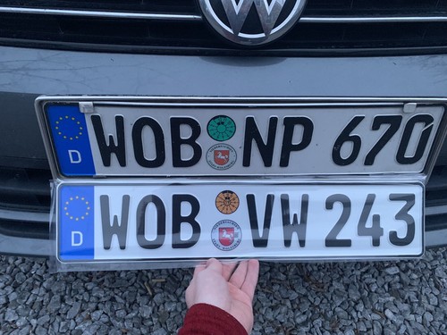 VW Wolfsburg Rear German License Plate (wob) by Z Plates With Unique ...