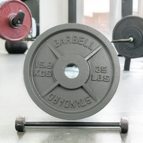 2 inch Olympic Weight Plates 5 10 20 25 35 lb Set Cast Iron Barbell ...