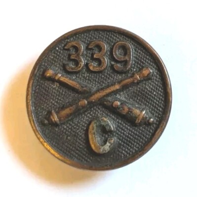 WW1 US Army 339th Field Artillery "C" Company - 88th Div Collar Disk SB ...