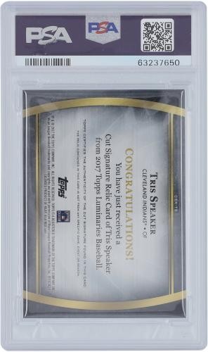 Tris Speaker Indians Signed 2017 Topps Luminaries #TS #1/1 PSA Auth ...