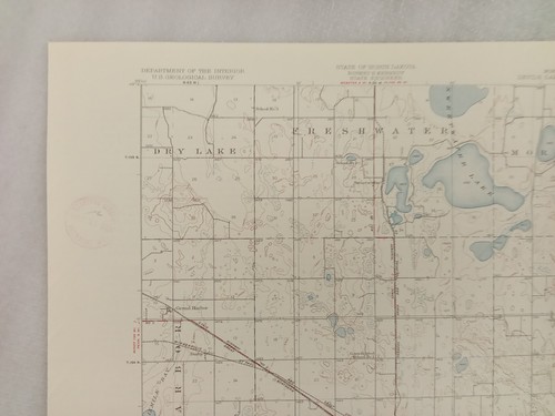 ORIGINAL DEVIL'S LAKE NORTH DAKOTA GEOLOGICAL SURVEY TOPO MAP ...