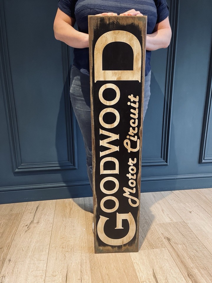 Goodwood sign vintage wooden revival motor circuit motorsport signs ...