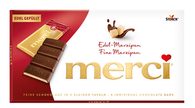Storck merci MARZIPAN Chocolates - 100 g ( 4 bars inside ) -FREE ...
