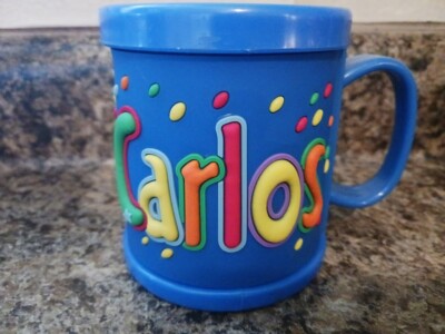 Name: CARLOS, Personalized Kids Childs Mug Cup Plastic 10oz. 3D John ...
