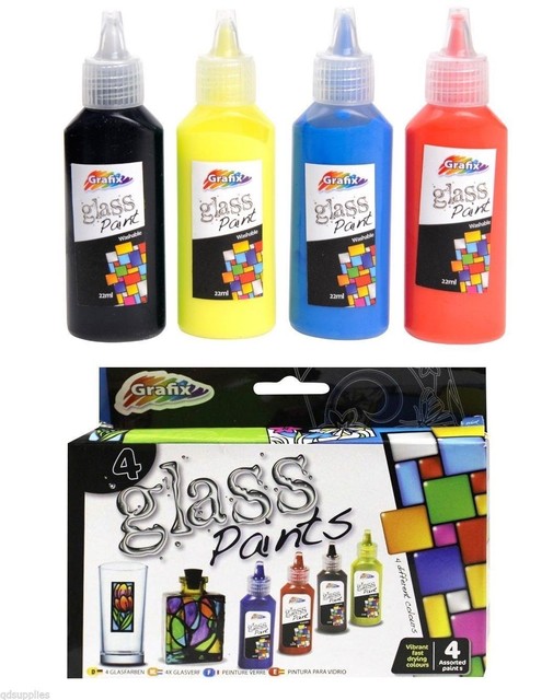 Grafix Glass Paints-box of 5 Assorted Paints-vibrant Colours for sale ...