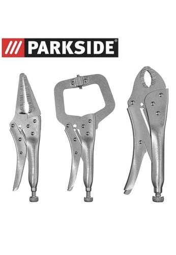 Parkside Locking Pliers Set of 3 Heavy Duty Adjustable Multi-Function ...