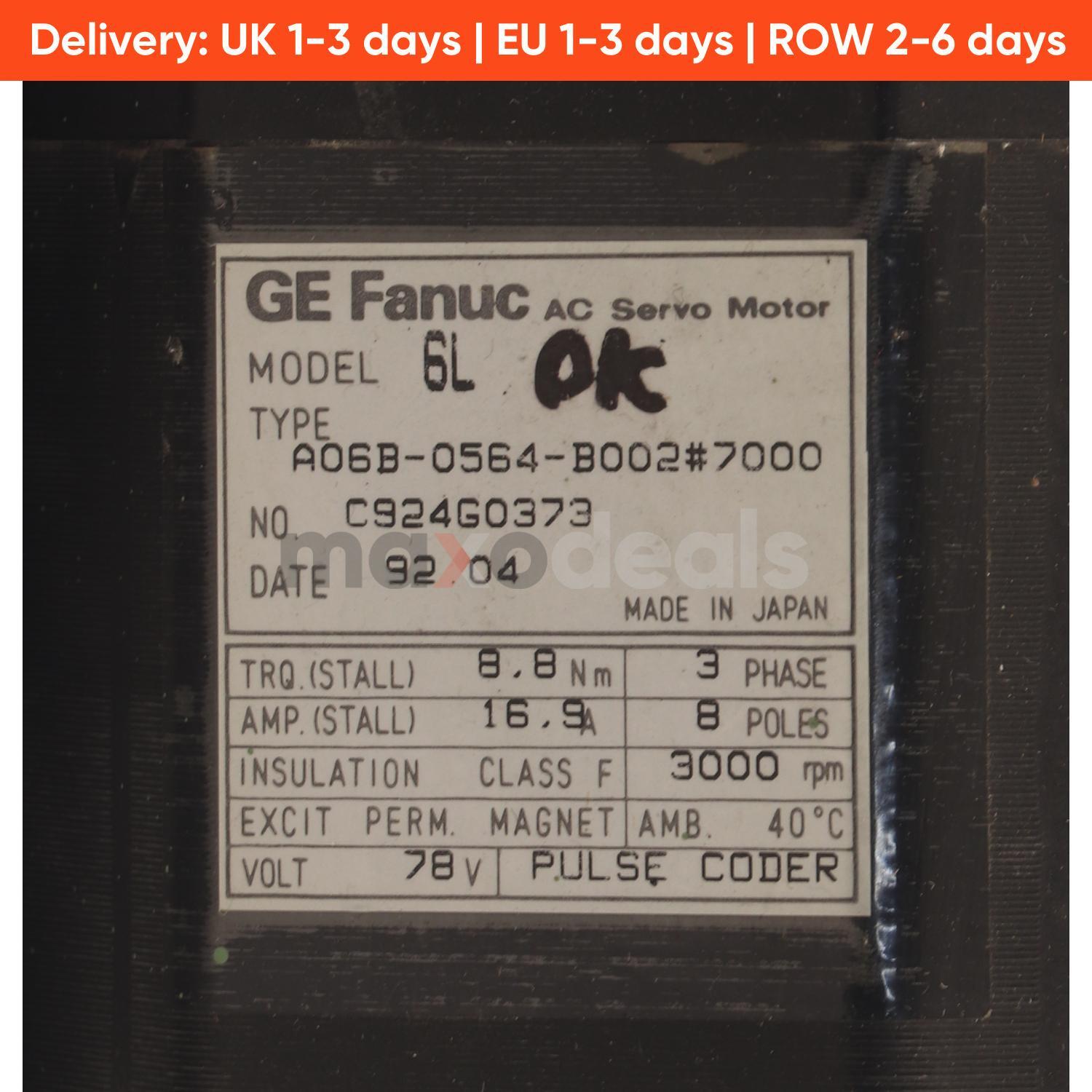 Fanuc A06B-0564-B002 AC Servo Motor Used UMP | eBay