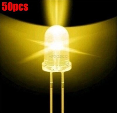 50Pcs F5 5Mm Yellow Round Superbright Led Light Led Lamp zz | eBay