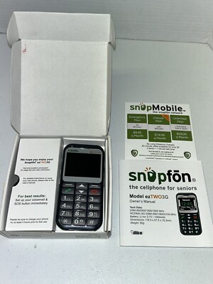 Snapfon Eztwo 3g Cellphone For Seniors Easy To See Easy To Use Sos ...