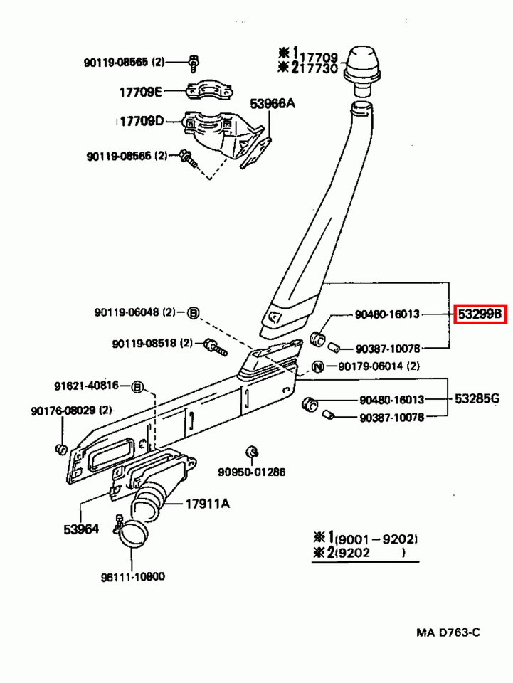 Genuine Toyota LandCruiser HZJ70 HDJ79 Upper Air Cleaner Duct Snorkel ...