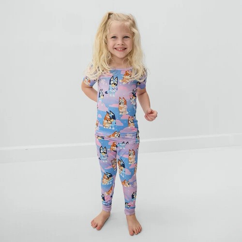 Little Sleepies BLUEY PURPLE SLEEPYTIME Two-Piece Short Sleeve Pajamas ...