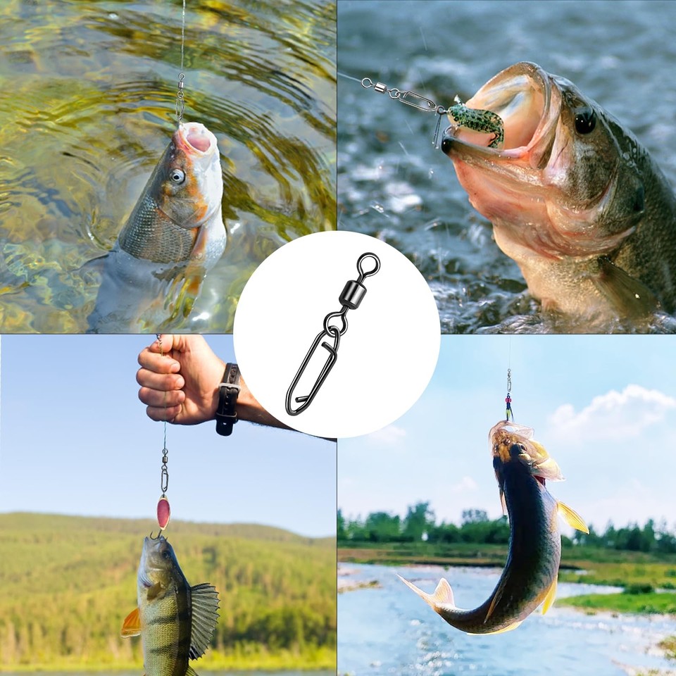 Fishing Speed Clips 50Pcs Quick Change Fishing Swivels & Snaps Topwater ...