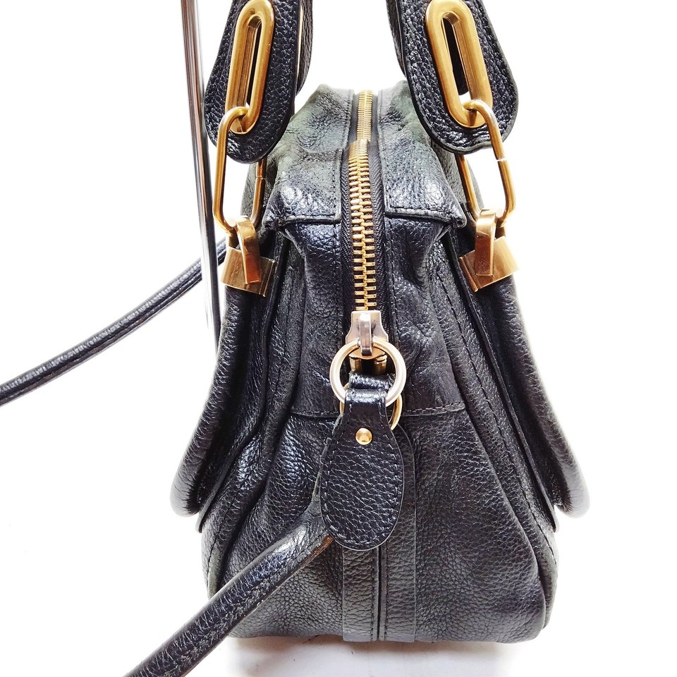 NO US TARIFF Chloe Hand Bag Black Leather 5505442 | eBay