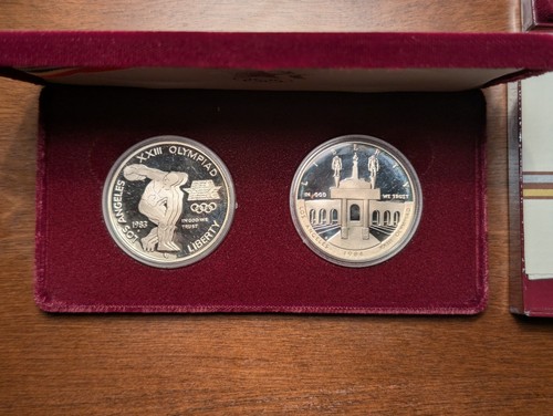 SILVER PROOF! 1983 & 1984 S Los Angeles Olympics Dollar Coin Set $1 | eBay