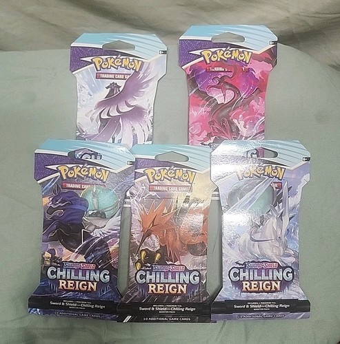 Chilling Reign Sleeved Pokemon Tcg Booster Packs - Complete Full Art ...