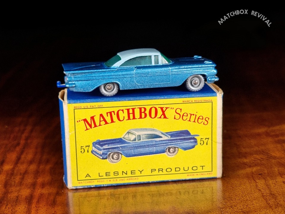 Vintage Lesney No.57b Chevrolet Impala & Original Box, Matchbox Model ...