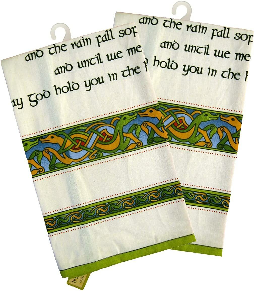 Royal Tara Set of 2 Tea Towel Irish Blessing - Irish Weave 100% Premium ...