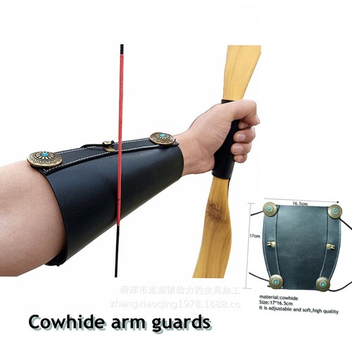 Adjustable Straps Archery Arm Guard Leather Recurve Bow Club Hunting ...