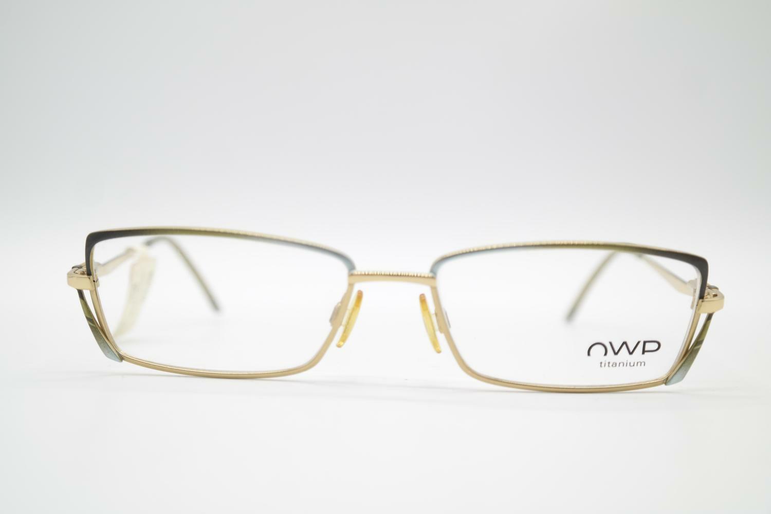 Vintage OWP 1738 200 Titanium Gold Silver Anthracite Square Glasses NOS ...