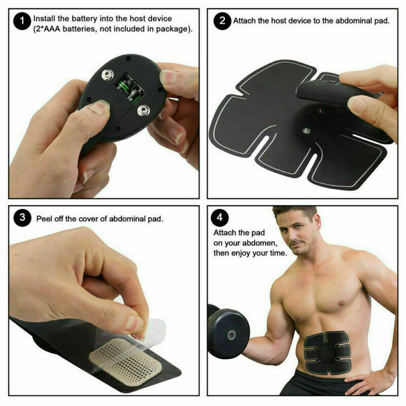 Electric Muscle Toner Machine ABS Toning Belt Simulation Fat Burner ...