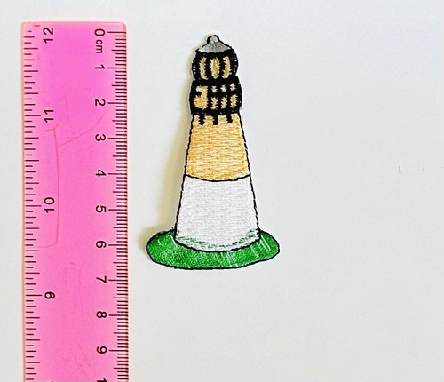 Lighthouse Patch Ocean Beach Embroidered Iron On Applique Nautical ...