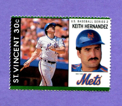1989 St. Vincent US Baseball Series 2 Stamp Keith Hernandez Future ...
