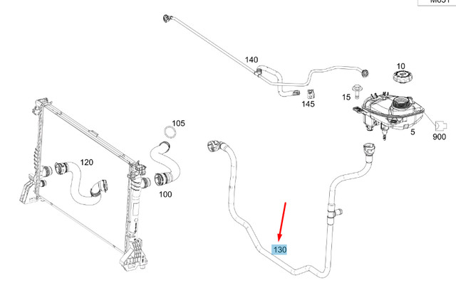 MERCEDES-BENZ VITO W447 COOLANT RESERVOIR FILLING HOSE A4475013082 ...