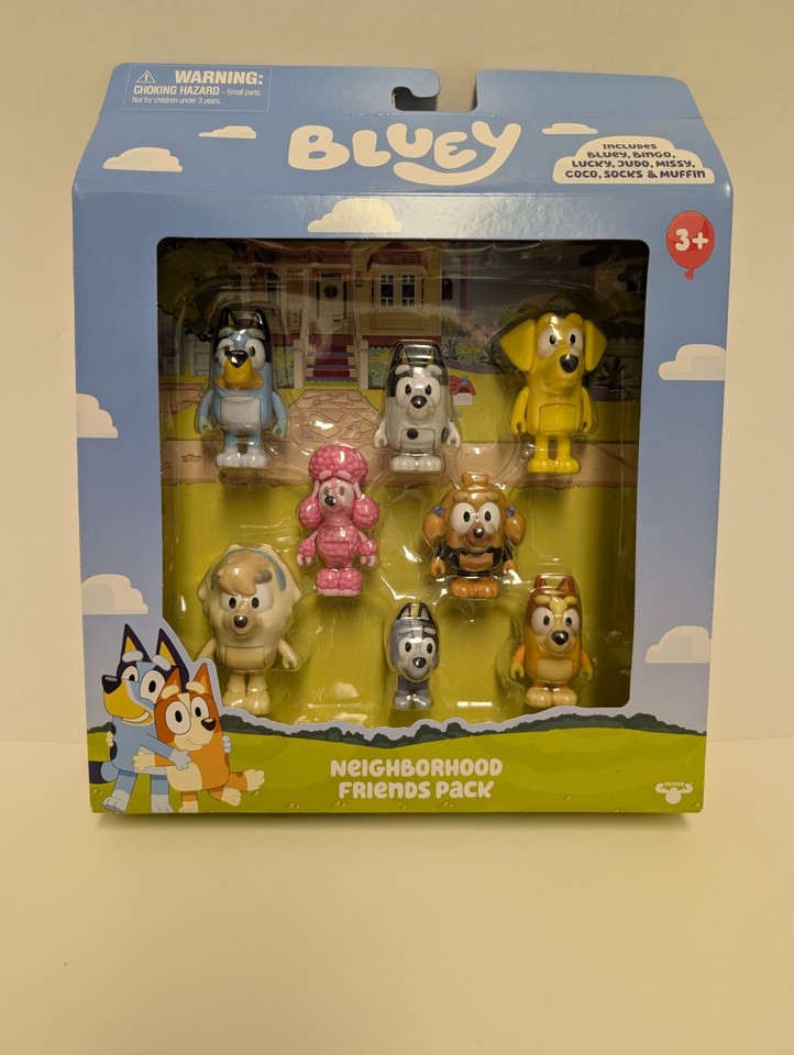 BLUEY Neighborhood Friends pack 8 Figure Pack Bingo Lucky Judo Missy ...