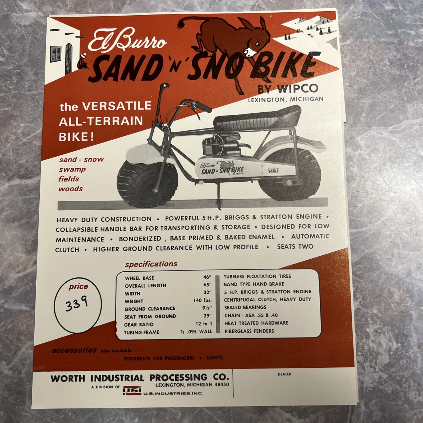 EL BURRO MINI BIKE WIPCO SAND N SNO | eBay