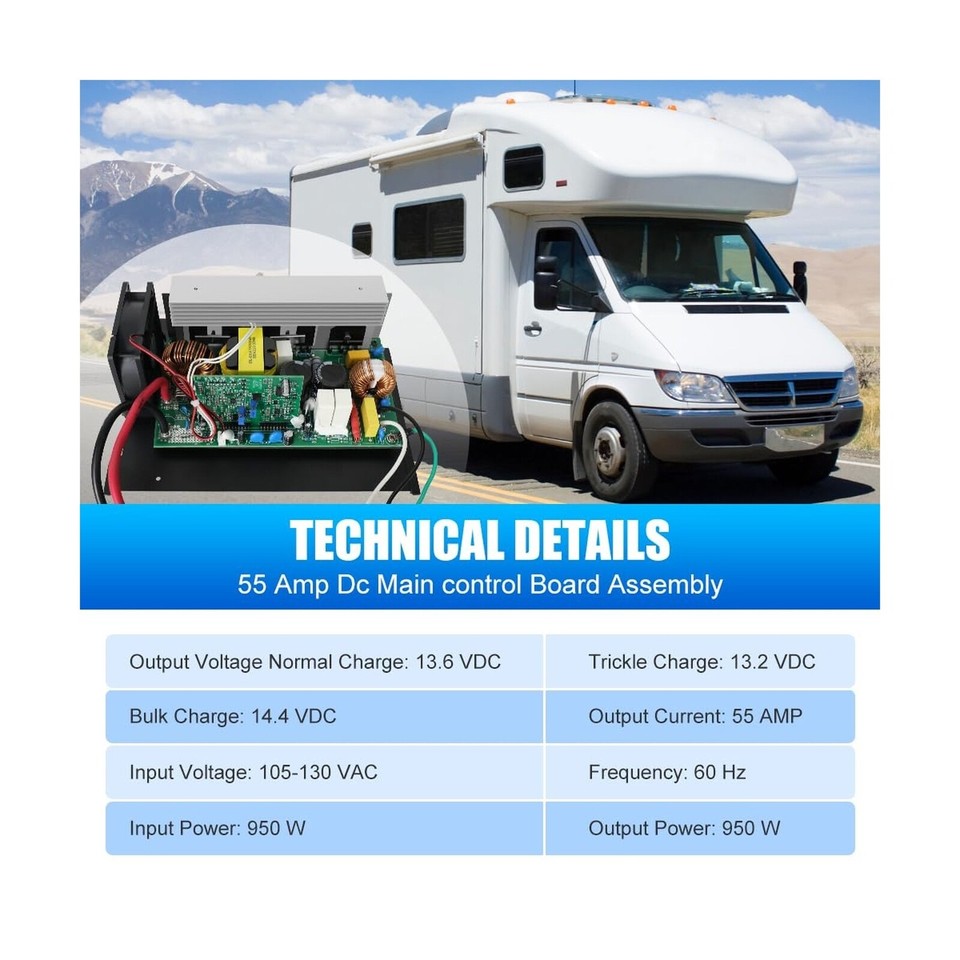 WF-8955an Power Converter - RV WF-8955-AD-MBA 55 Amp Converter with ...