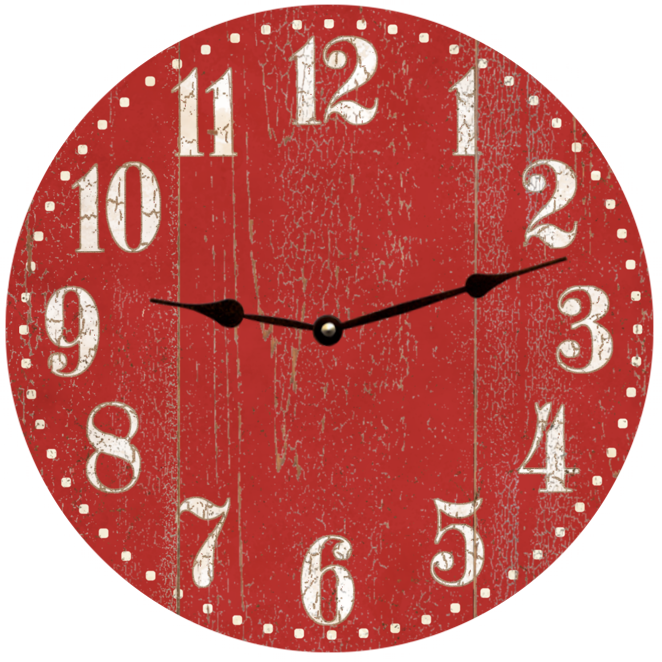 Rustic Red Clock- Barn Red Clock | eBay