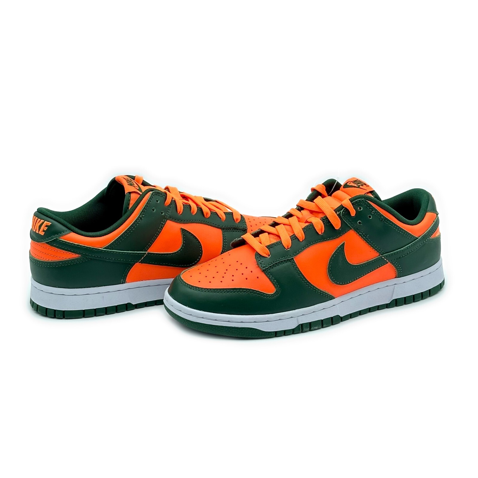 DD1391-300 Nike Dunk Low Miami Hurricanes Gorge Green Total Orange (Men ...
