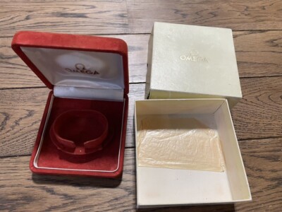 VINTAGE GENUINE OMEGA watch box case Red wood leather 231222001yS | eBay