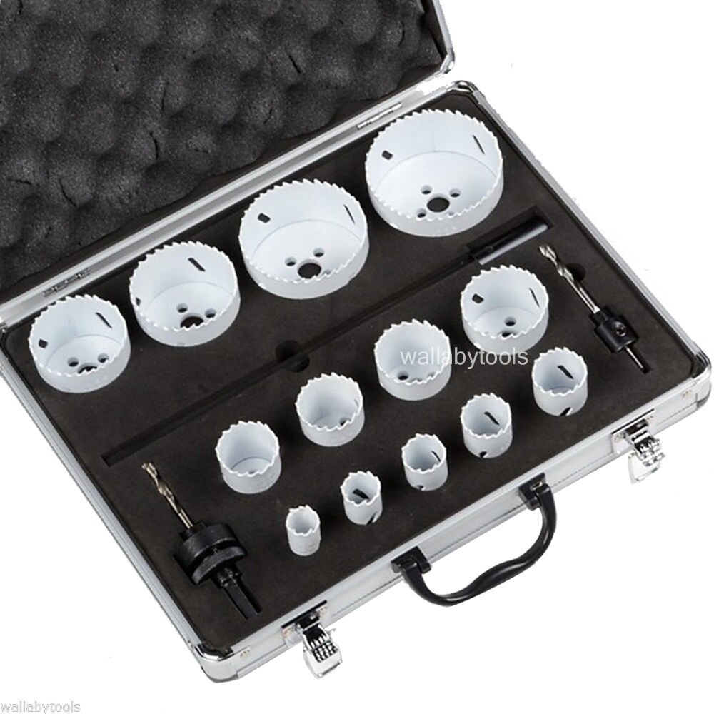 18pc Bi-Metal Hole Saw Kit 3/4 - 3-1/4" Hole Saw Drilling Set w ...