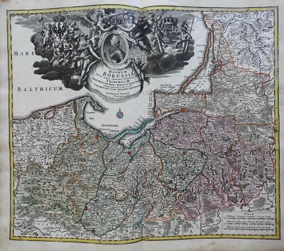 Eastern Prussia Holy Roman Empire c. 1750 Homann decorative folio map ...