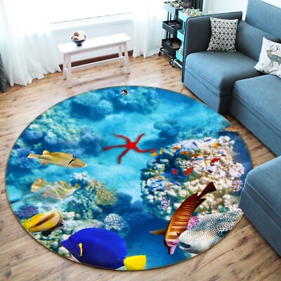 3D Meer Fisch M1868 Spiel Teppich Mat Runden Elegant Foto Teppich Eve ...