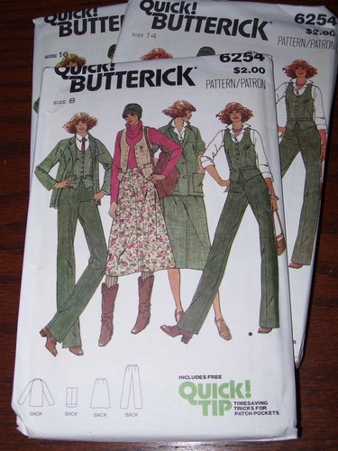 🌺1979 UNCIRCULATED BUTTERICK 6254-LADIES JACKET-VEST-PANTS-SKIRT ...