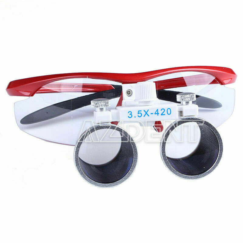 1x Dental Surgical Medical Binocular Loupes Red Glasses Magnifier for ...