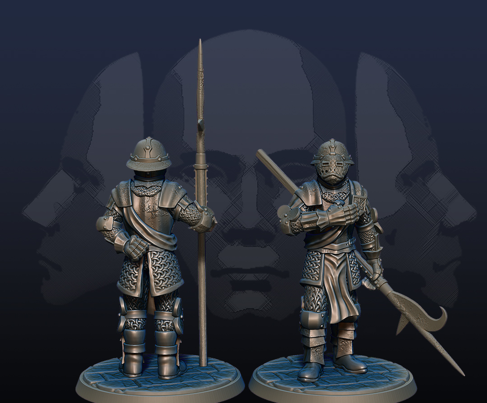 Glassian Council Guard - Armored Halberdier Soldiers | eBay