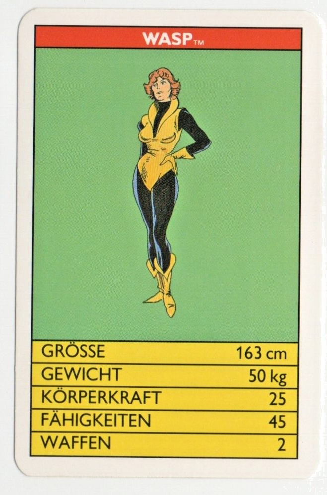 THE WASP 1988 SUPER TOP TRUMPS MARVEL HEROES RED BACK GERMAN TRUMPF | eBay