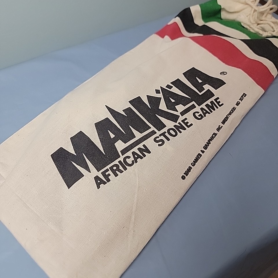 Mankala African Stone Game 1986 60+ Stones, Bag and Instructions ...