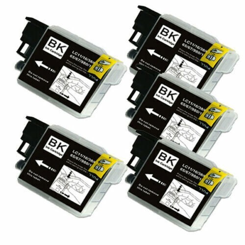 5 x Black Ink for Brother LC61 LC61BK MFC-290C 490 DCP-585CW MFC-5890CN ...