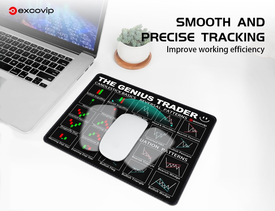 Stock Market Invest Day Trader Trading Mouse Pad Chart Patterns Cheat ...