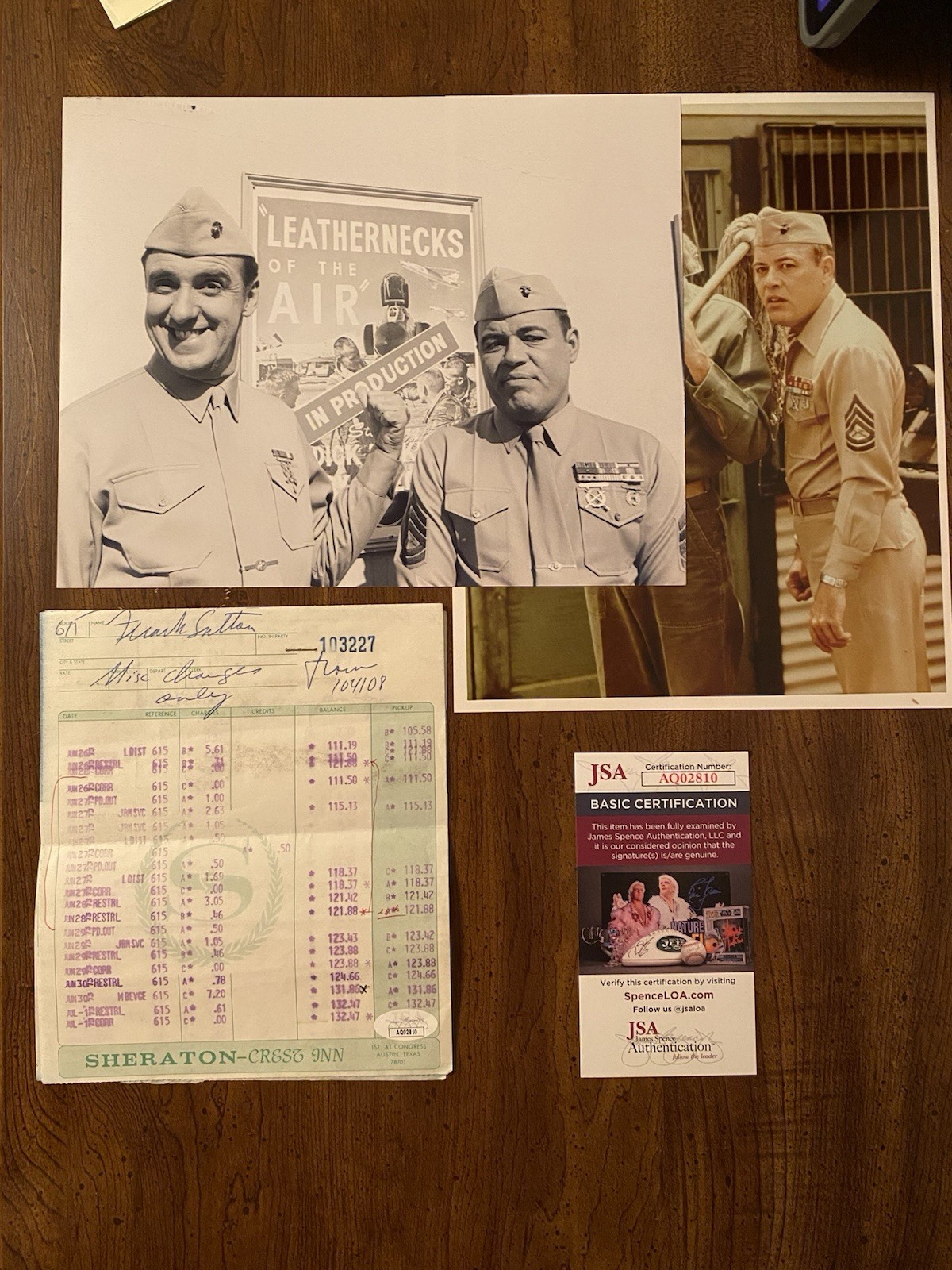 Gomer Pyle USMC Frank Sutton Signed Autographed Receipt Photo Lot JSA ...